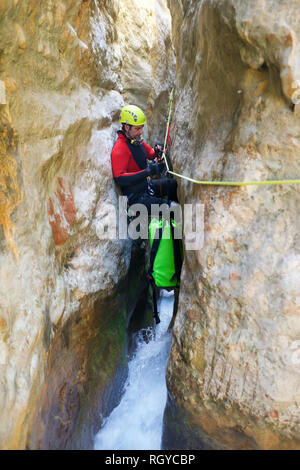 Canyoning in Gorgonchon Canyon, Guara Mountains, Huesca Province ...