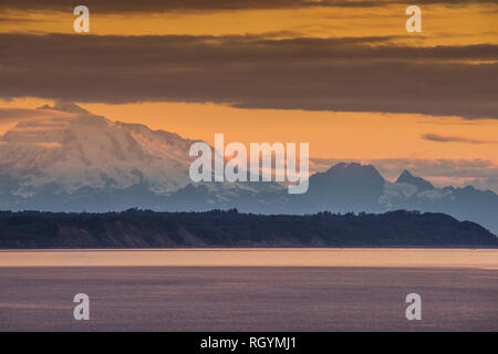 Cook Inlet Sunset from Captain Cook State Recreation Area, Alaska, USA ...