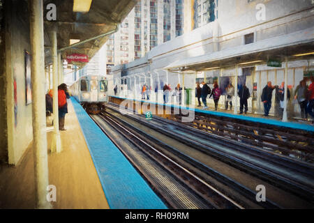 A subway platform in Chicago Stock Photo - Alamy