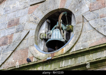 old stone chapel gable wall Stock Photo - Alamy