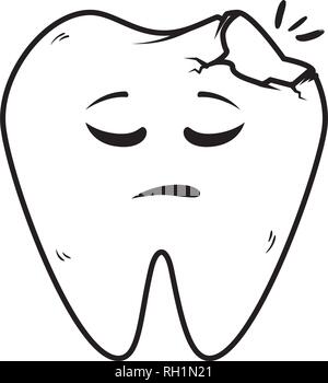 comic tooth broken kawaii character Stock Vector Image & Art - Alamy