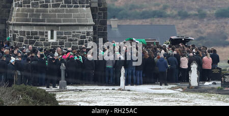 The funeral of Micheal Roarty at the Sacred Heart Church in Dunlewey ...