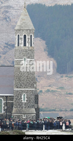 The funeral of Micheal Roarty at the Sacred Heart Church in Dunlewey ...
