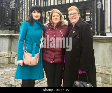(left to right) Amnesty International's Grainne Teggart, Sarah Ewart ...