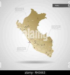 Peru political map of administrative divisions - departments. Colorful ...