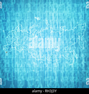 emblem of chechen republic on map with administrative divisions and ...