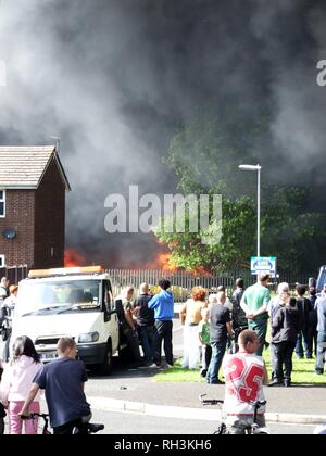 Industrial units burning on Crossley St Industrial Estatet with police ...