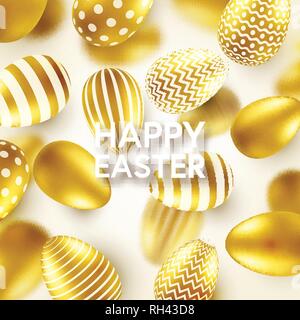 Easter greetings lettering in gold. Hand written calligraphy ...