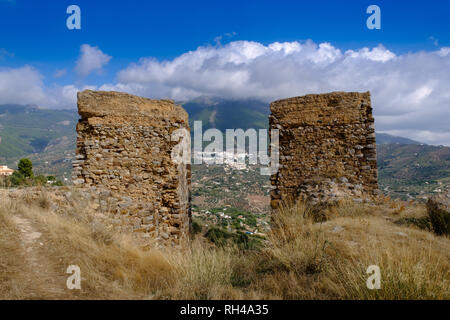 Pueblos Blancos white village of Alcaucin, Malaga province, Spain Stock ...
