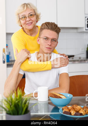 White family having breakfast while spending time together at home ...