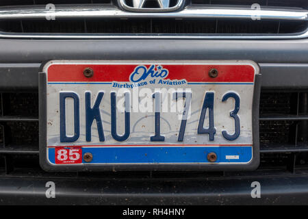Ohio license plate; vehicle registration number. Ohio number plate ...