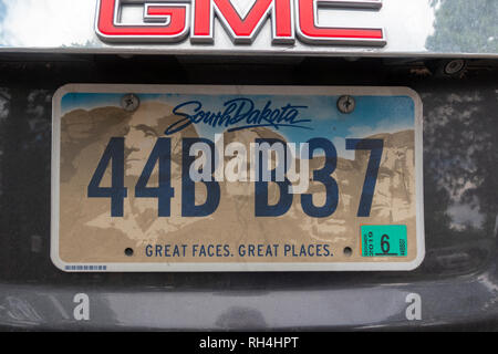 south dakota great faces great places vehicle license plate state usa ...