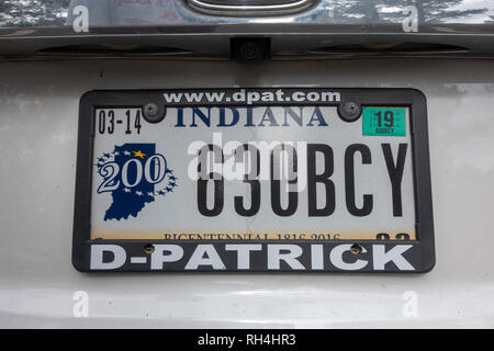 indiana state bicentennial license plate on a car indiana USA Stock ...