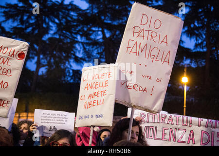 Rome, Italy. 31st Jan, 2019. Protest organized by the feminist ...