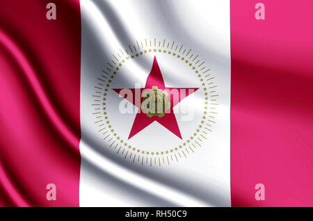 Birmingham Alabama modern and realistic closeup flag illustration ...