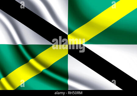 Monterey California modern and realistic closeup flag illustration ...