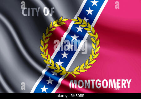 Alabama modern and realistic closeup 3D flag illustration. Perfect for ...