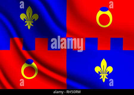 Montgomery County modern and realistic closeup flag illustration ...