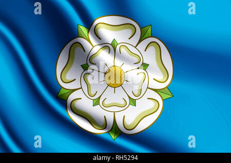 Yorkshire modern and realistic closeup flag illustration. Perfect for ...