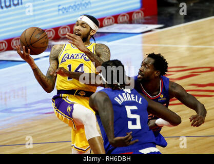 Los Angeles Lakers' Patrick Beverley plays during an NBA basketball ...