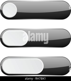 Black menu buttons. 3d oval web icons Stock Vector Image & Art - Alamy