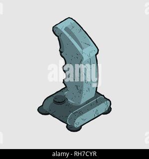 Stone joystick Prehistoric. Ancient gamepad. Old video game. Videogame ...