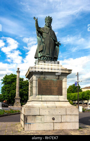 France, Cantal, Aurillac, statue of Pope Gerbert (Sylvester II Stock ...