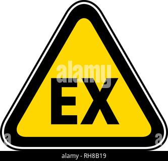 Explosive atmosphere danger warning sign, Yellow Triangle Caution ...