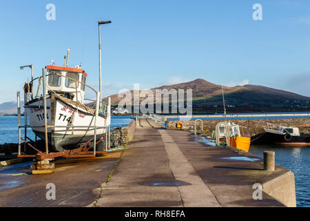 Knightstown village and harbour, Valentia Island, County Kerry, Ireland ...