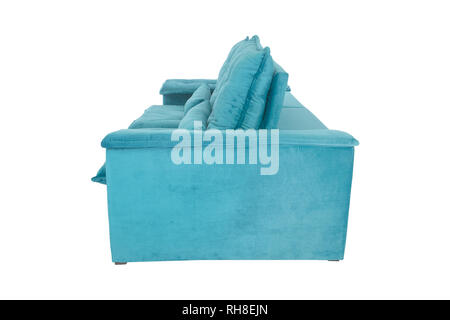 modern blue suede couch sofa isolated on white background Stock Photo ...