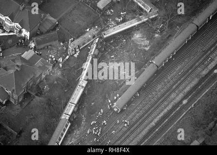 Aerial view of the Purley train crash Stock Photo - Alamy