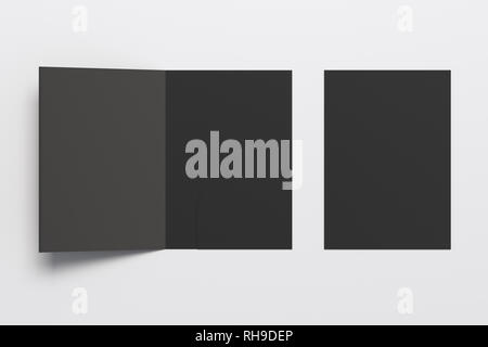 Single black unfolded and closed pocket reinforced folder (right pocket ...