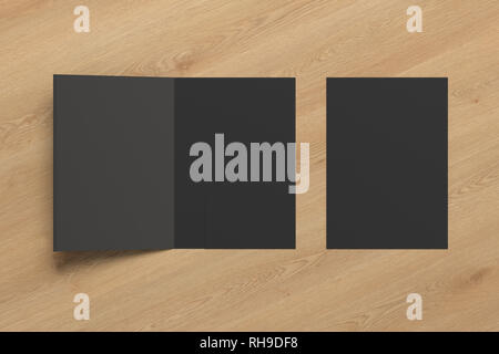 Single black unfolded and closed pocket reinforced folder (right pocket ...