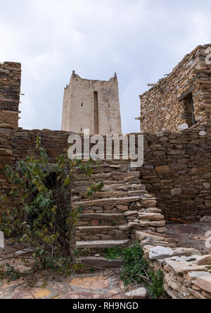 Fortified stone houses, Asir province, Tanomah, Saudi Arabia Stock ...