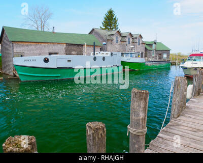 Historic Fishtown, Leland, Leelanau Penninsula, Michigan, USA Stock ...