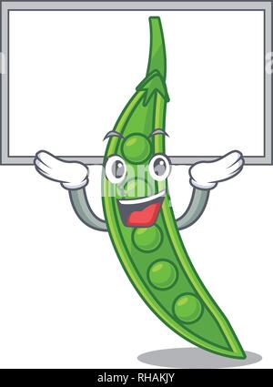 Bring board snow pea above mascot wood table Stock Vector Image & Art ...