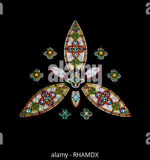 Triangle shape stained glass window Stock Photo - Alamy
