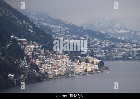 Winter Scene in Lake Como, Italy Stock Photo - Alamy