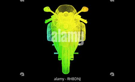 3d rendering of an outline rainbow color object isolated on black Stock ...