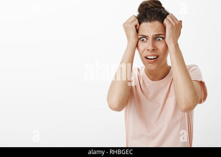 Portrait of young woman freaking out Stock Photo - Alamy