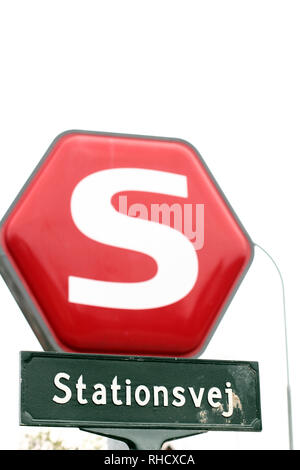 S train sign in Denmark Stock Photo - Alamy