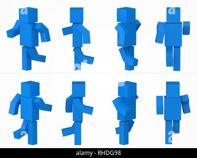 running cubic character. 3d style simple cubic character illustration ...