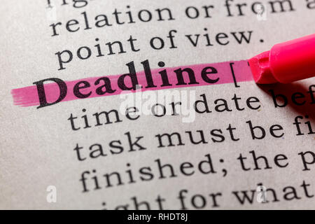 Fake Dictionary, Dictionary definition of the word deadline. including ...