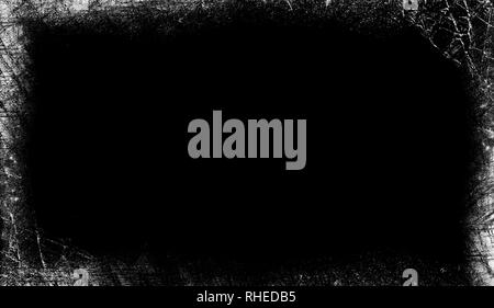 Vintage scratched grunge border overlays on isolated white background ...