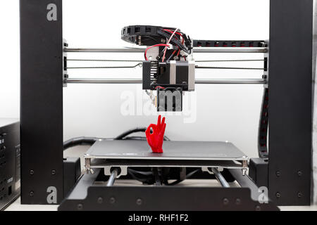 3d printer making plastic model printing machine working three ...