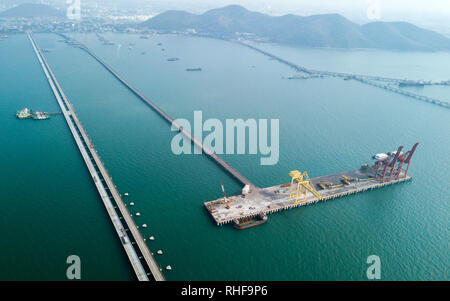 Aerial view of Sriracha industrial port, Chonburi, Thailand Stock Photo ...