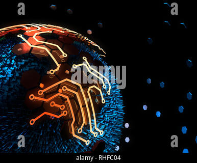 Internet smart earth technology, circuit board data transmission Stock ...