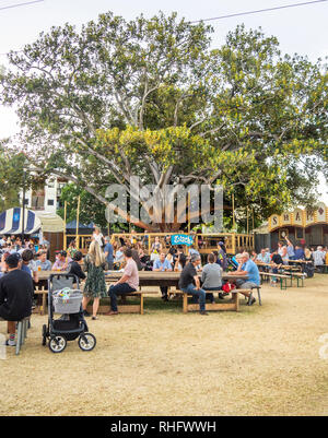 People sitting and eating and drinking at Fringe World Festival Russell ...