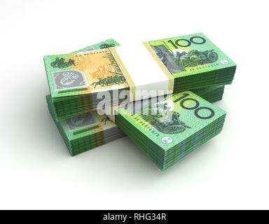 Stack of Australian Dollar (Isolated on white background Stock Photo ...