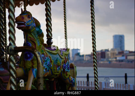 Carousel on Brighton beach, Brighton, England Stock Photo - Alamy